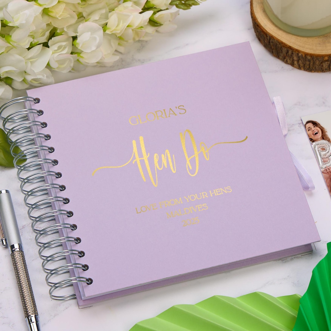 Personalised Elegant Hen Do Guest Book, Custom Hen Party Memories ...