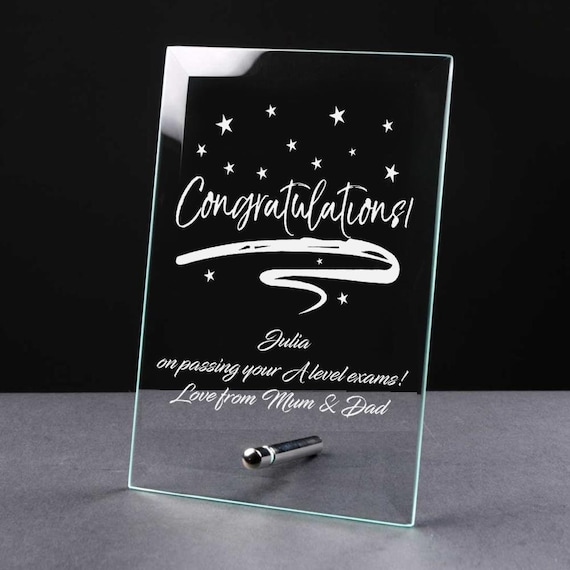 Personalised Congratulations Sentiment Gift Glass Plaque | Etsy