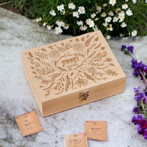 Personalised Floral Garden Seed Box Storage Gifts for Gardeners Any ...