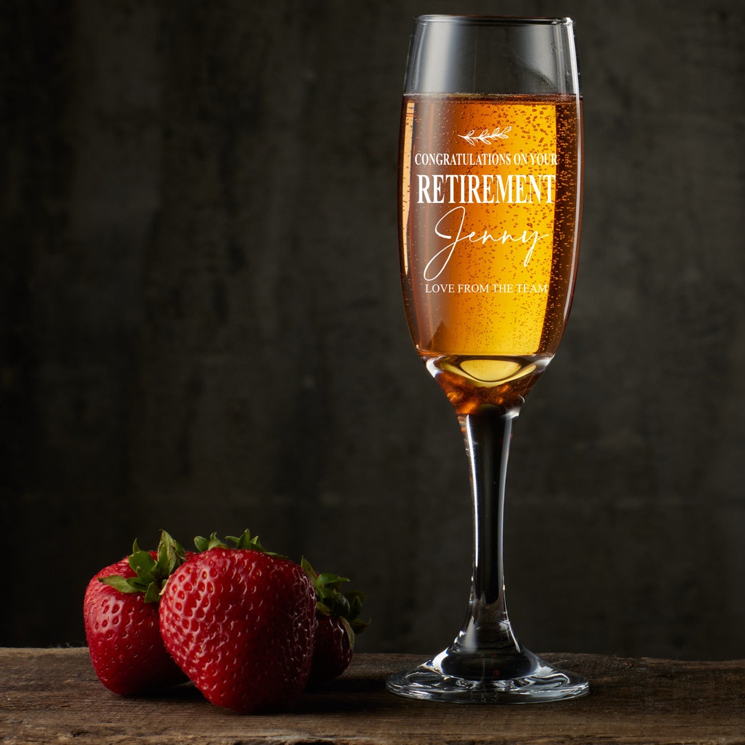 Personalised Retirement Champagne Flute Prosecco Glass Gift - Etsy
