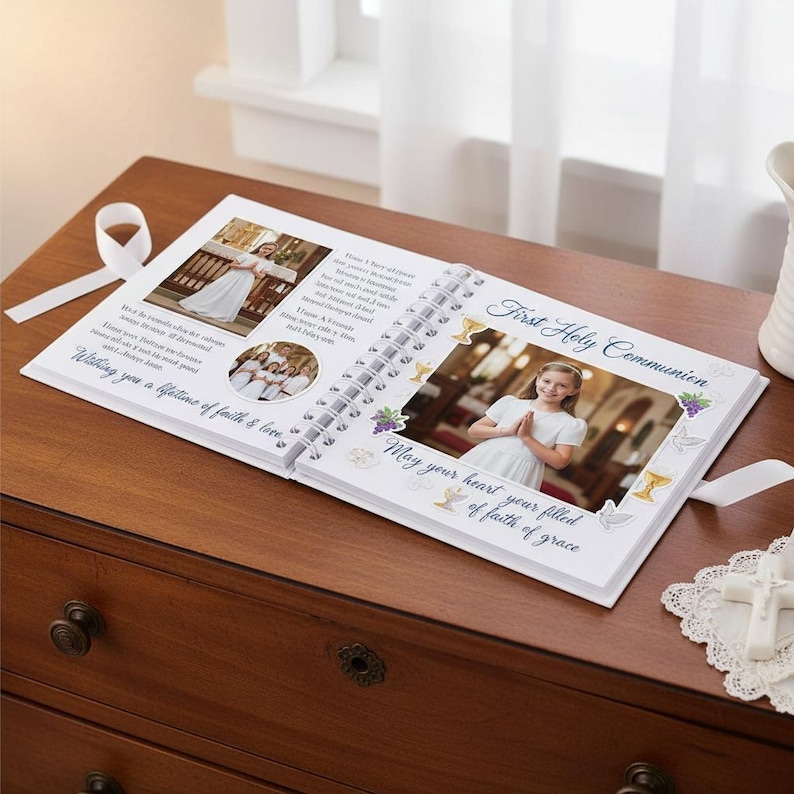 Personalised First Holy Communion Pink Cross Guestbook Scrapbook Photo ...