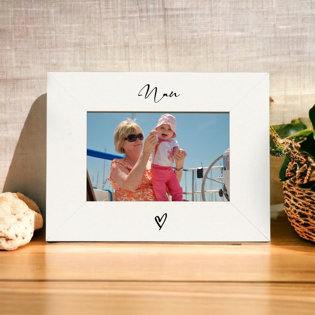 White 6x4 Landscape Picture Photo Frame Nan Heart - Etsy