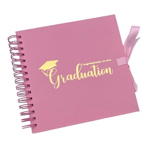 Graduation Memories Pink Guest Book or Scrapbook Album Gold Script - Etsy