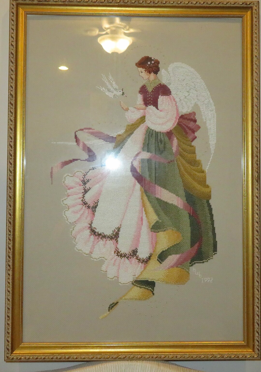 Beautiful Lavender & Lace angel of Grace Marilyn Leavitt-imblum Cross ...