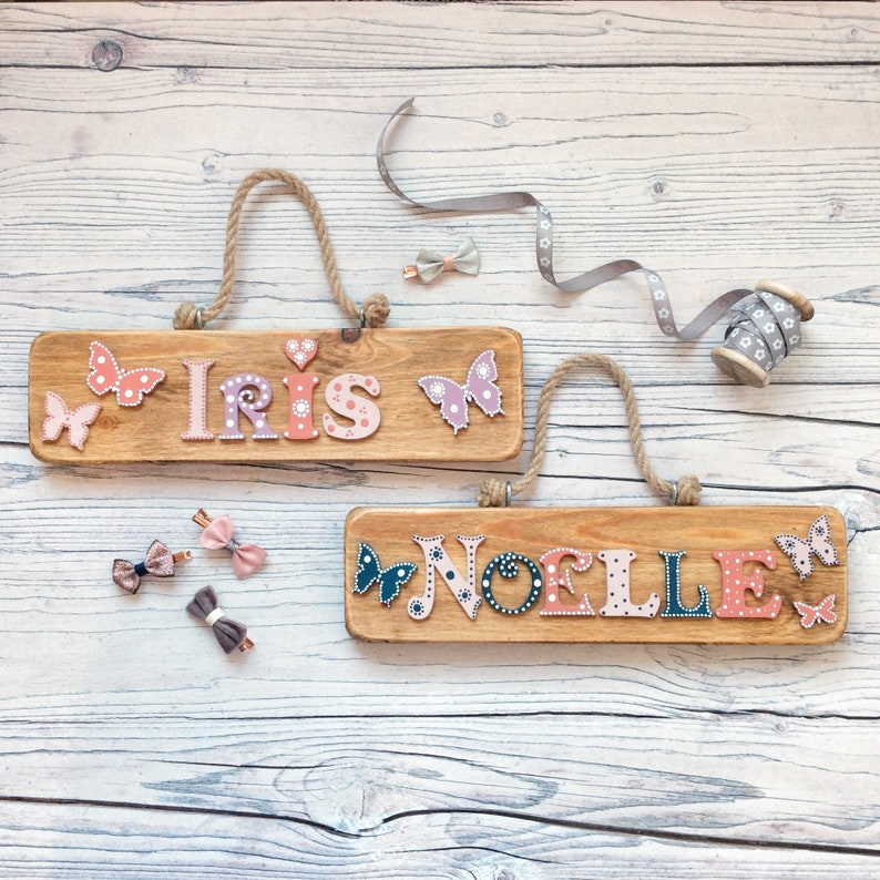Butterfly Door Sign for Girls: Personalise With Name and Multiple ...
