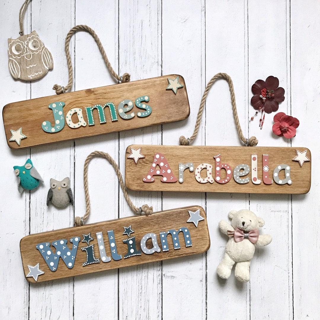 Kids Door Plaque - Personalised Door Plaque - Bedroom Door Name Sign ...