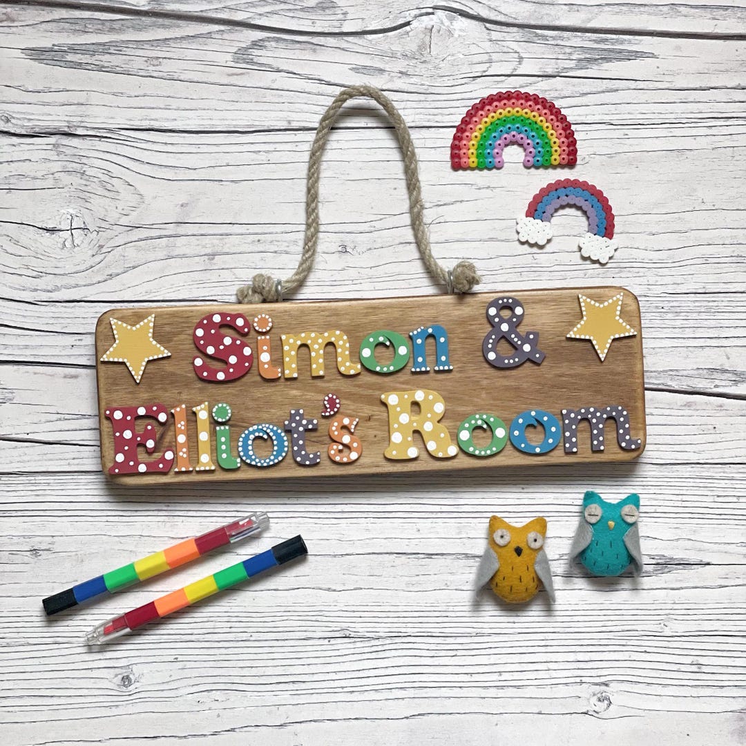 Kid’s Room Sign: Personalise With Names and Multiple Colour Options ...