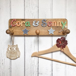 Child's Bedroom Hooks Personalised Bedroom Hooks Kids Coat Hooks Custom ...