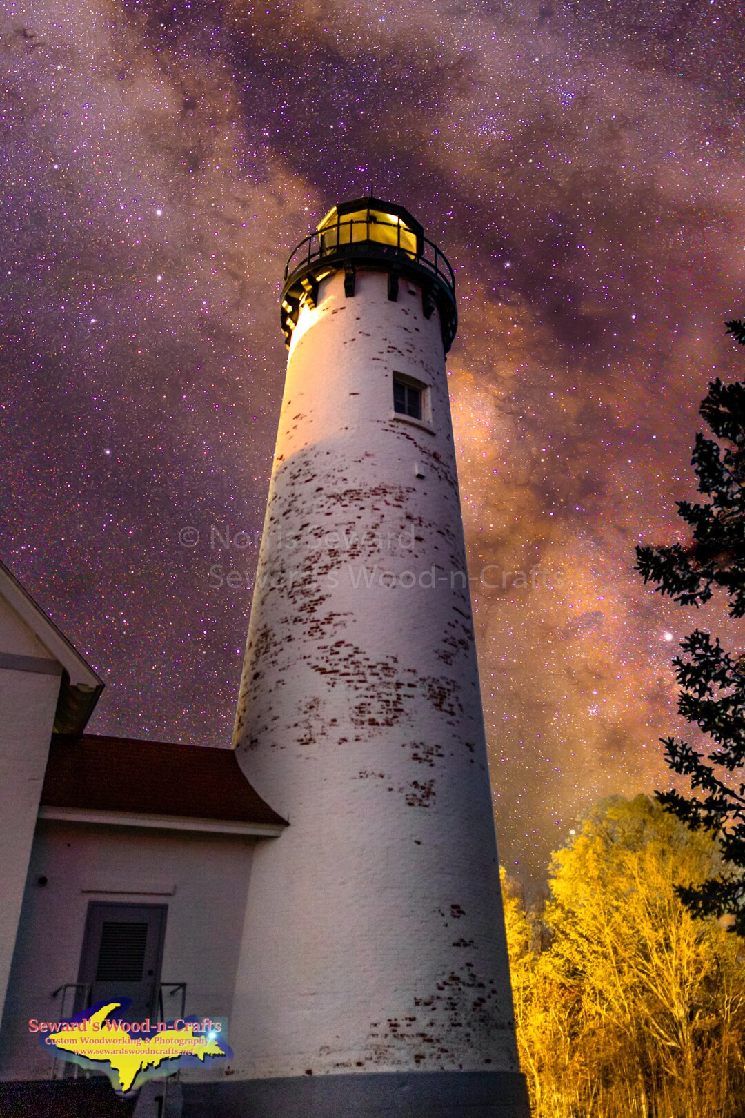 Michigan Lighthouses Iroquois Point Lighthouse Milky Way -4361 - Etsy