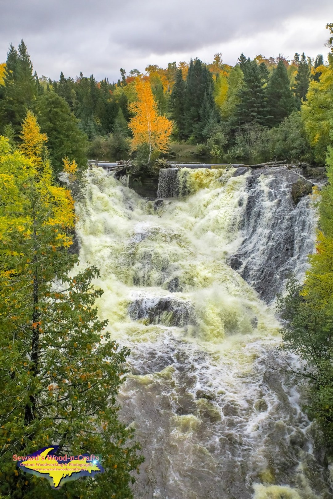 Eagle River Waterfalls Autumn Colors -1908 Michigan Landscape ...