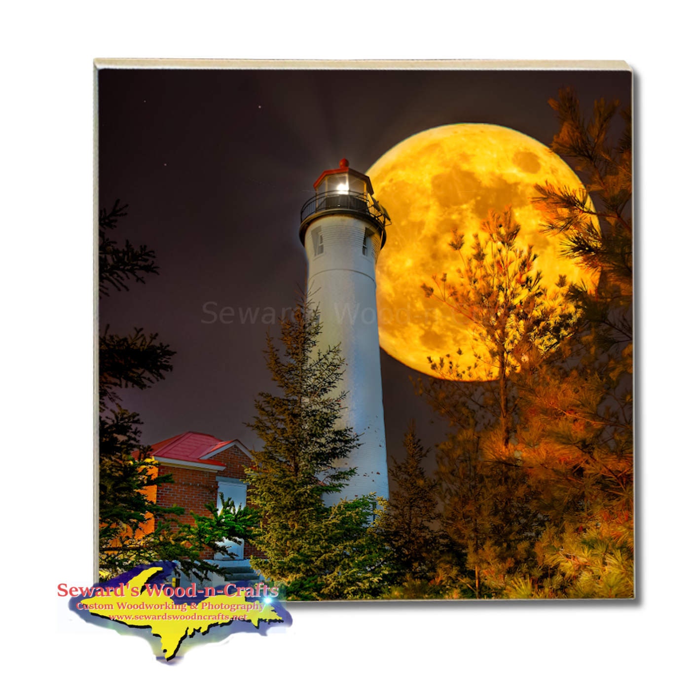 Crisp Point Full Moon Composite 2484 - Etsy