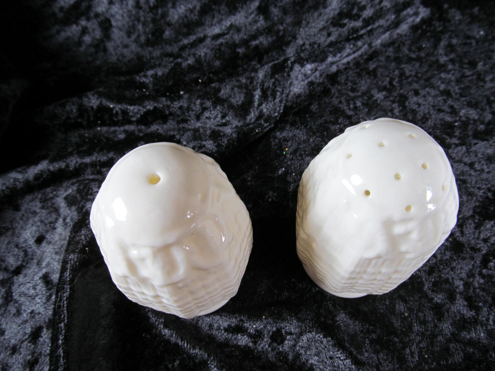 Vintage Belleek Irish Salt & Pepper Shakers: Tridacna Pattern, Parian ...
