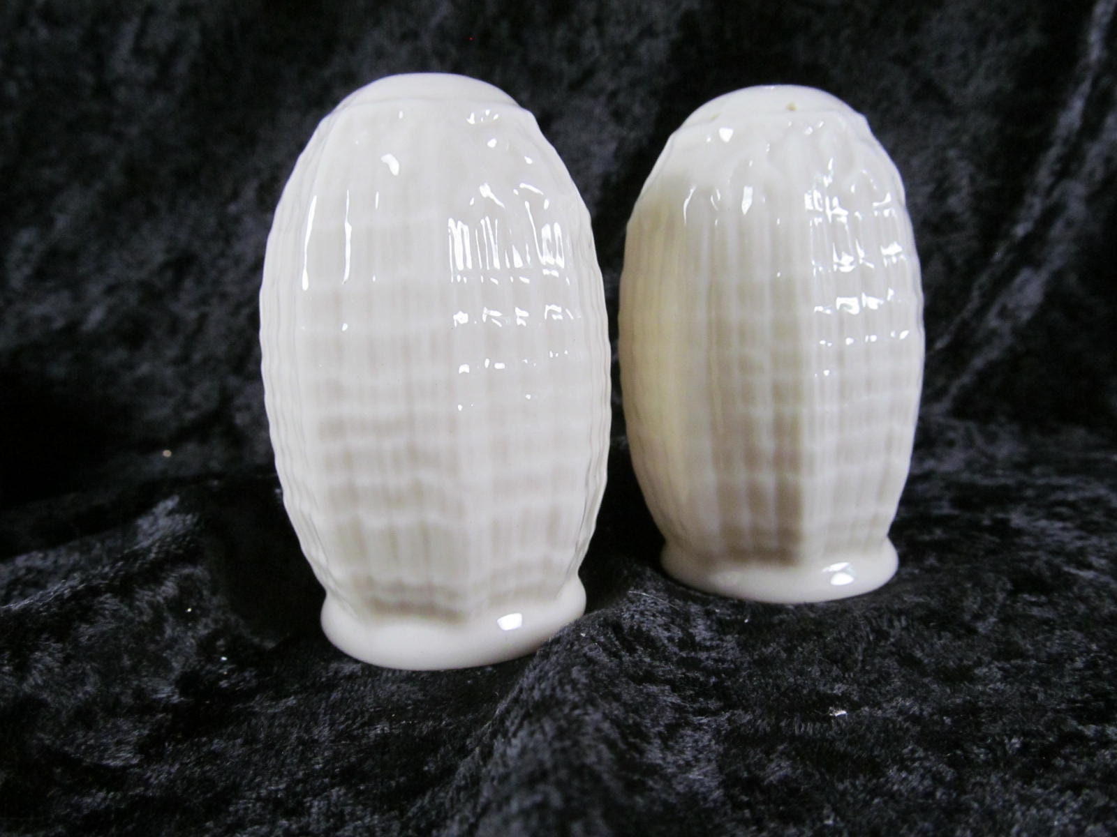 Vintage Belleek Irish Salt & Pepper Shakers: Tridacna Pattern, Parian ...