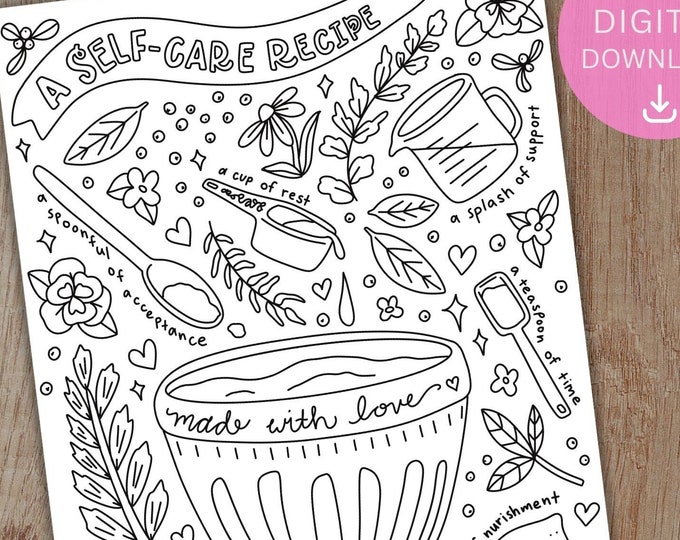 Self Care Coloring Page PRINTABLE, Self Help Activity, Mindfulness ...