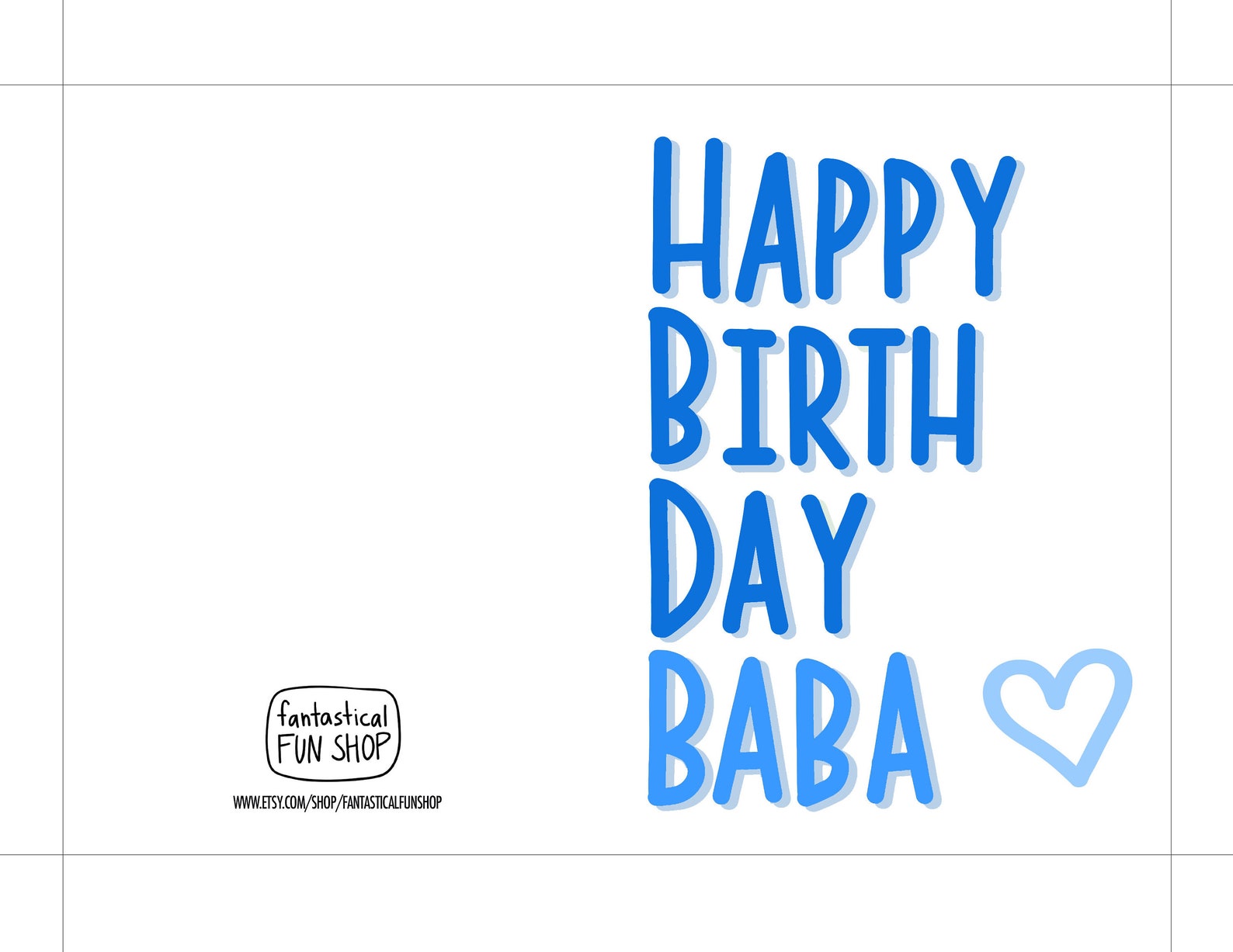 Happy Birthday Baba Card: Hand-lettered 5x7 Printable (digital Download ...