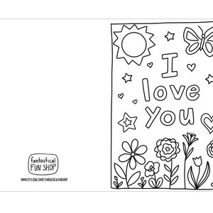 PRINTABLE I Love You Card From Child, COLORABLE Thinking of You Card ...
