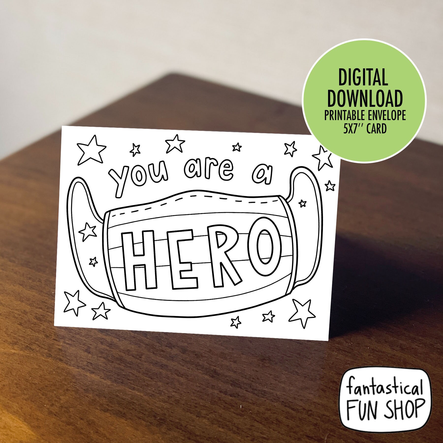 Thank You Hero Card From Child PRINTABLE Colorable Card From - Etsy
