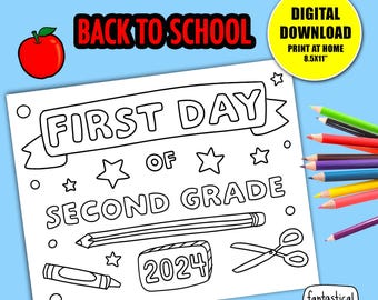 Second Grade Coloring Pages, Back to School Coloring Pages, First Day ...