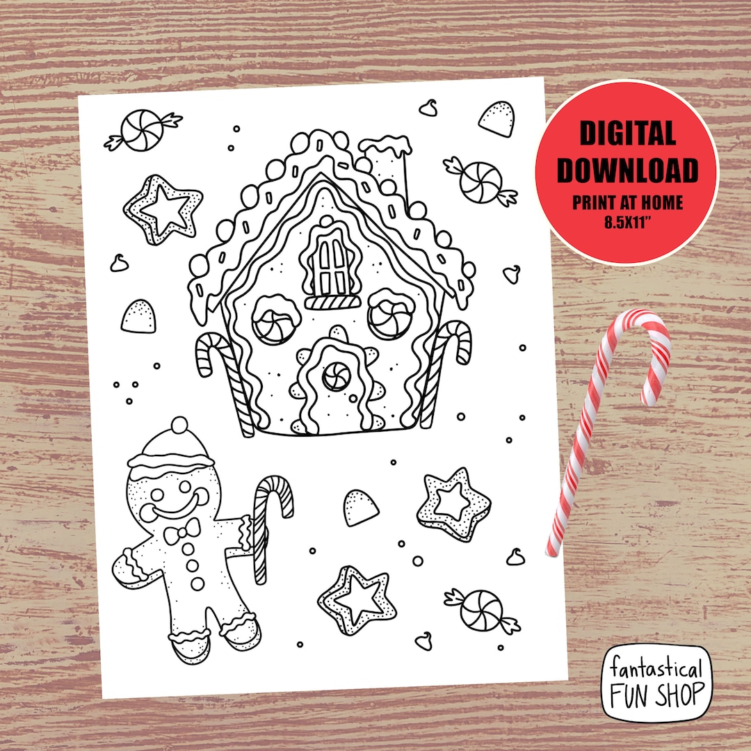 Holiday Coloring Page, Gingerbread Man Activity Christmas Coloring ...