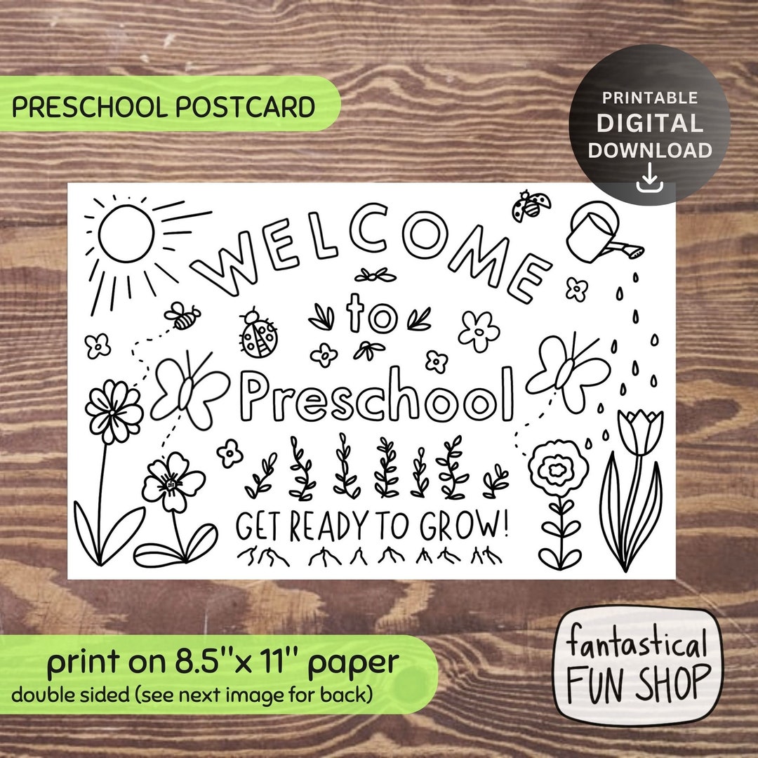 Preschool Postcards, Back to School Postcard for Preschool Students ...
