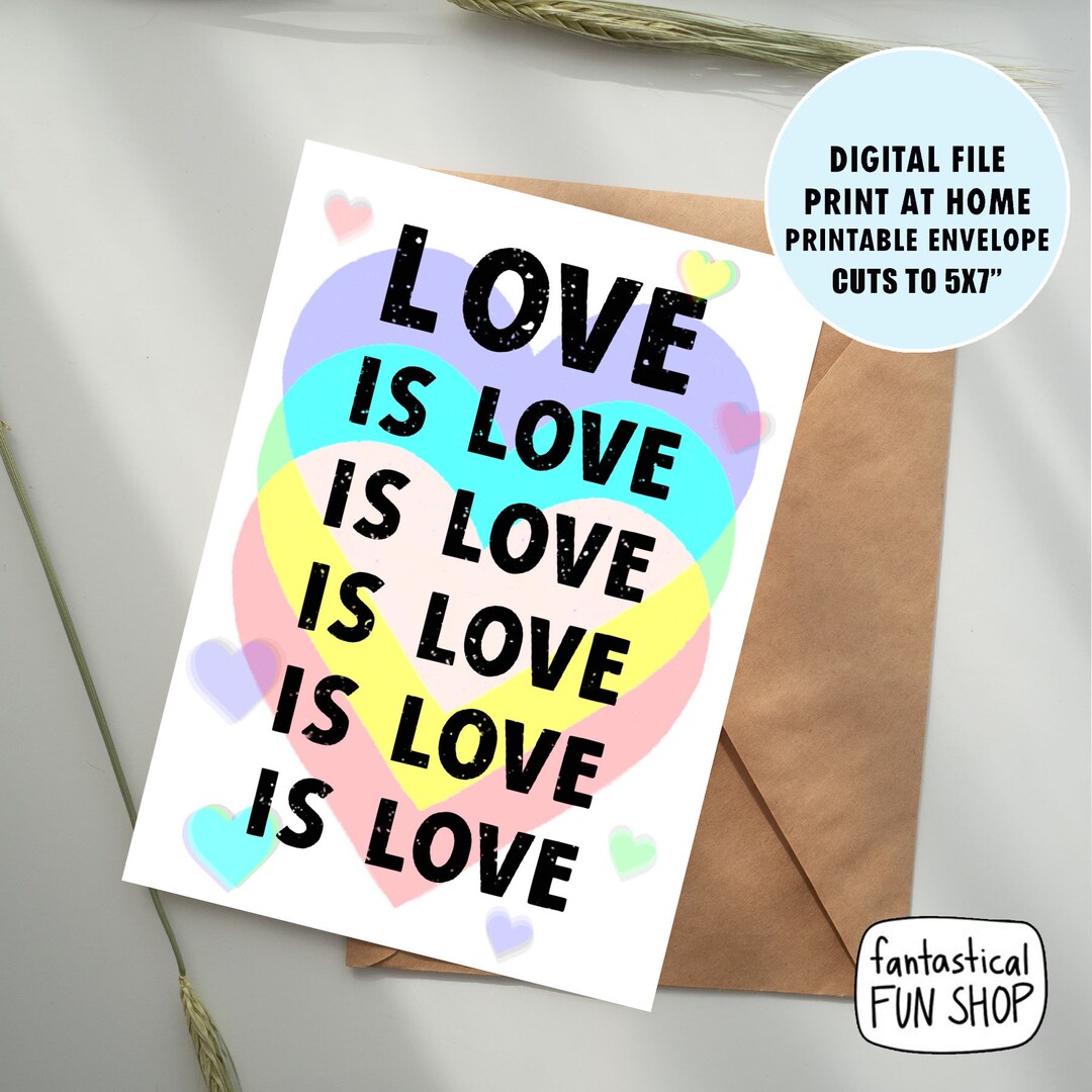 Liebe ist Liebe Karte, LGBTQ Karte, Stolz Monat Karte, Liebe Karte ...