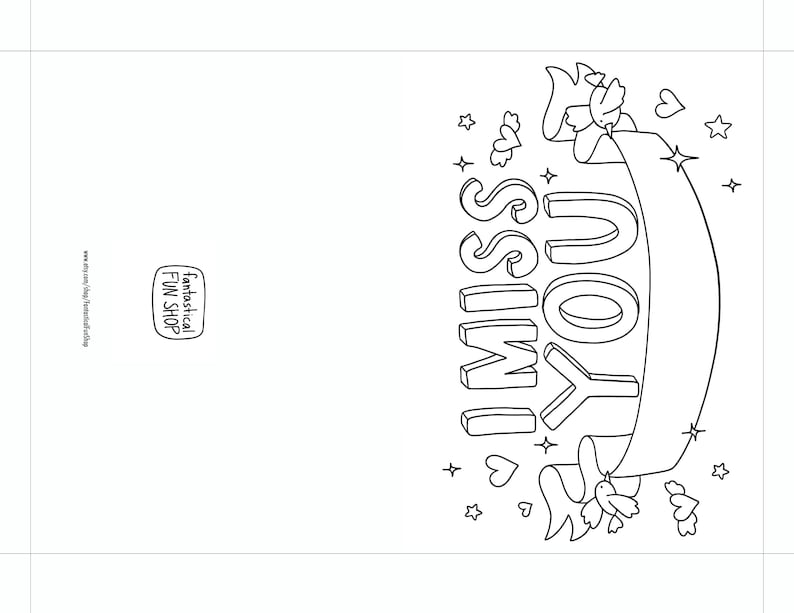 I Miss You Card PRINTABLE Kids Card to Color Kid Activity - Etsy