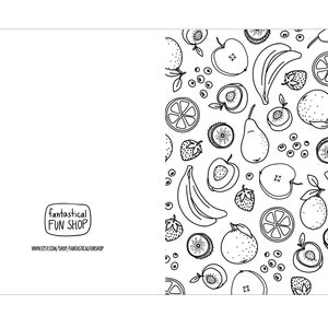 PRINTABLE Blank Card FRUIT PATTERN Fruity Card to Color, Fruits ...