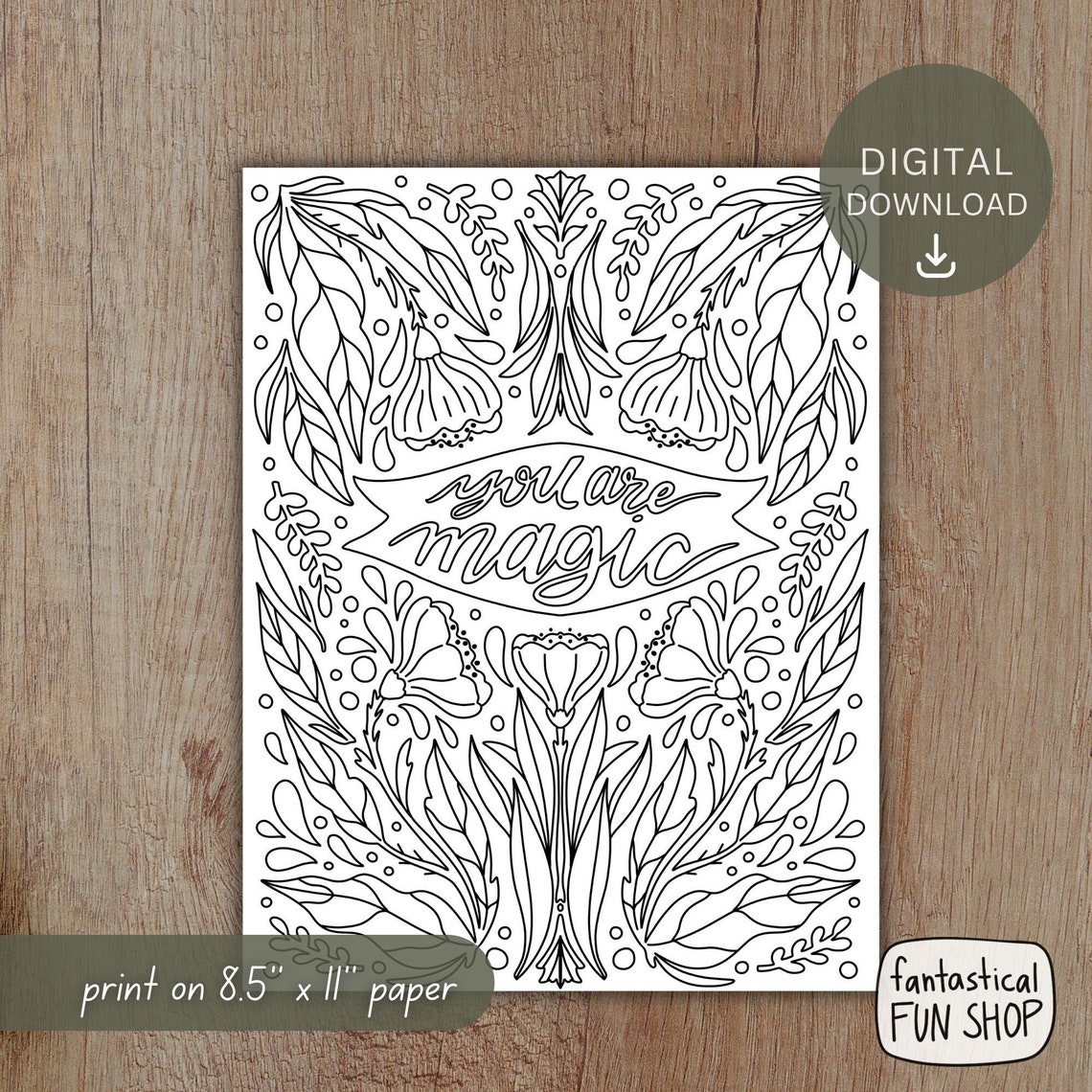 You Are Magic Coloring Page Nature Themed Coloring Page - Etsy