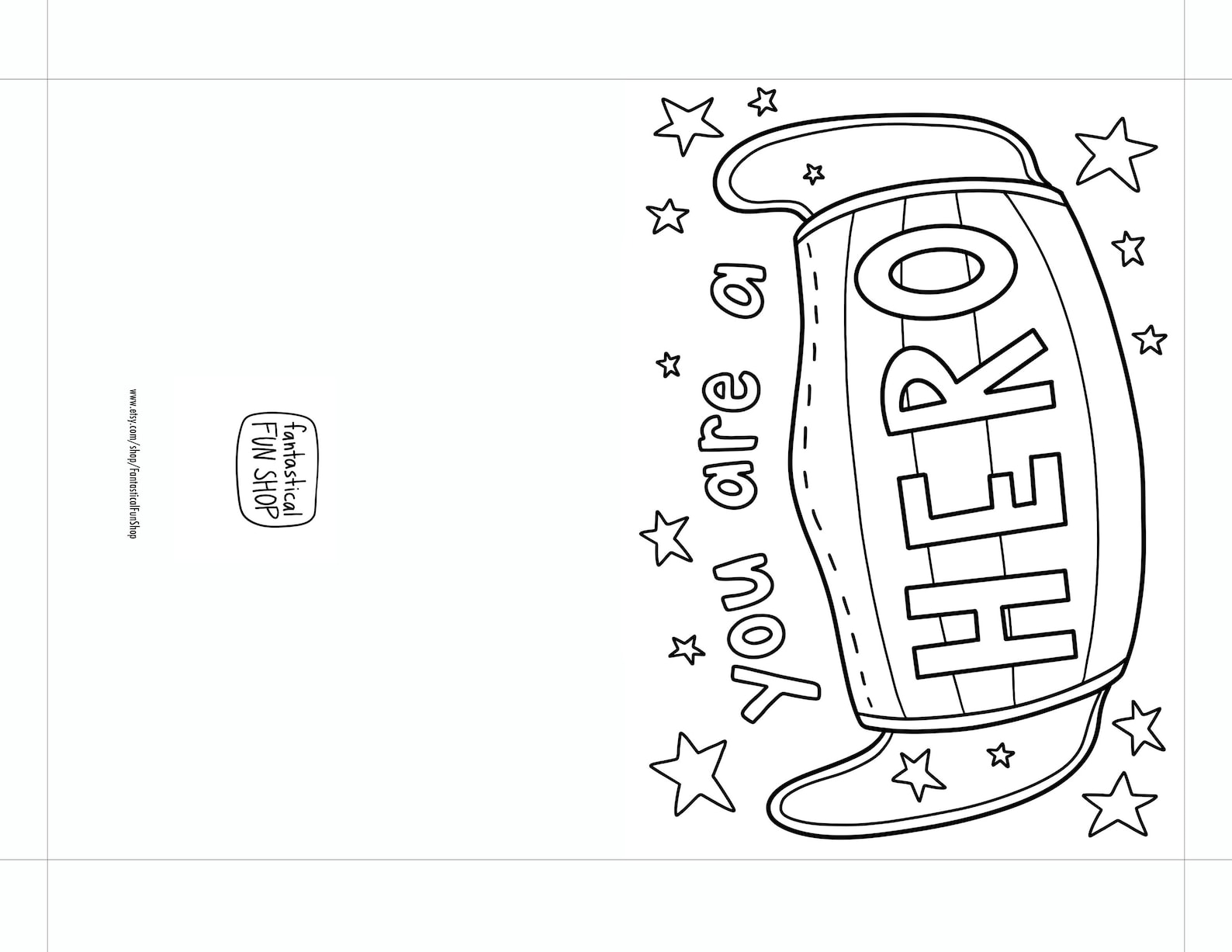 Thank You Hero Card From Child PRINTABLE Colorable Card From - Etsy