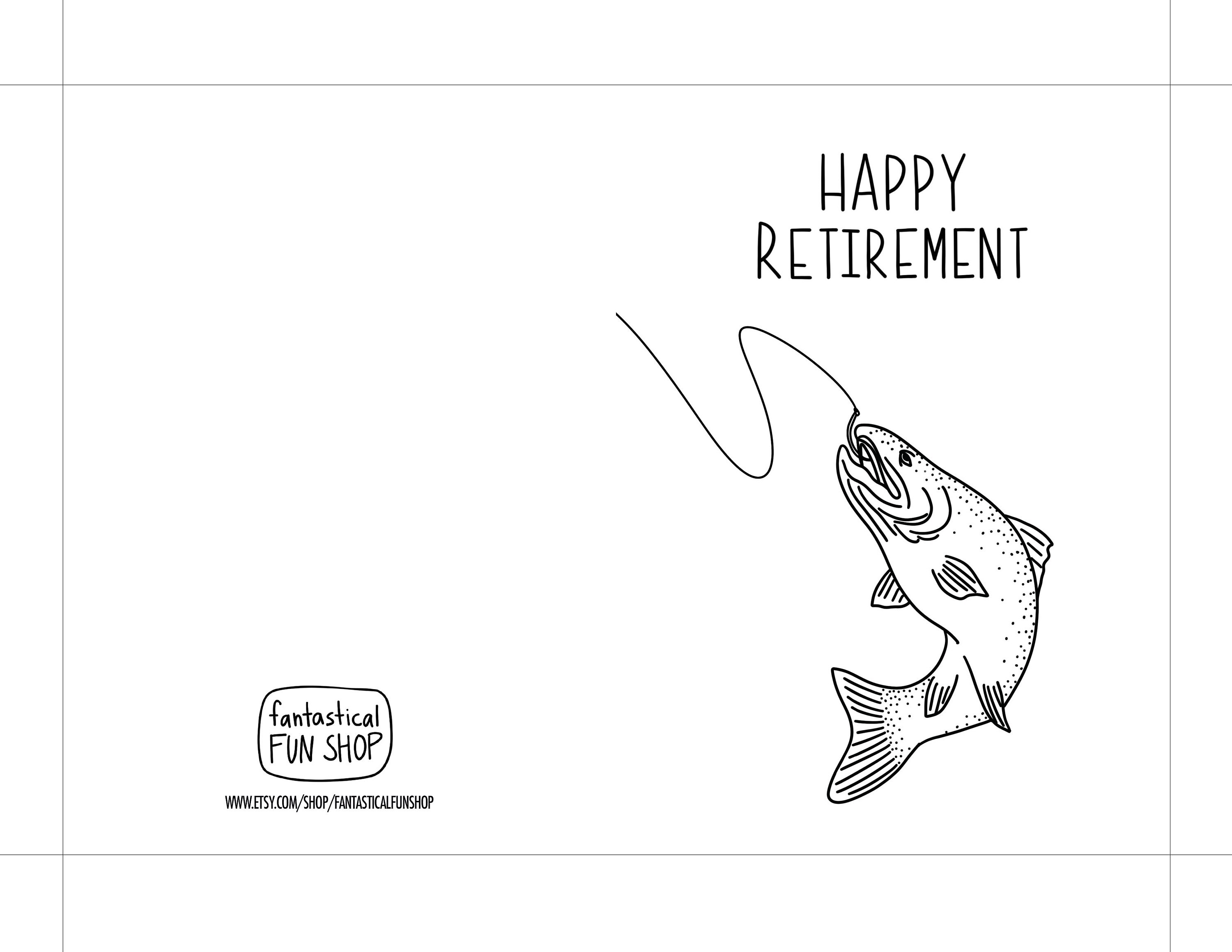 Printable RETIREMENT Card for Him Fishing Card, INSTANT DOWNLOAD, Print ...