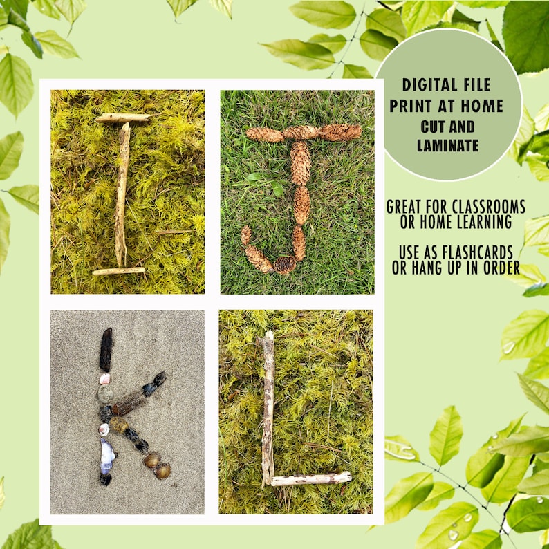 Nature Alphabet Flashcards: Forest School Learning (digital Download ...