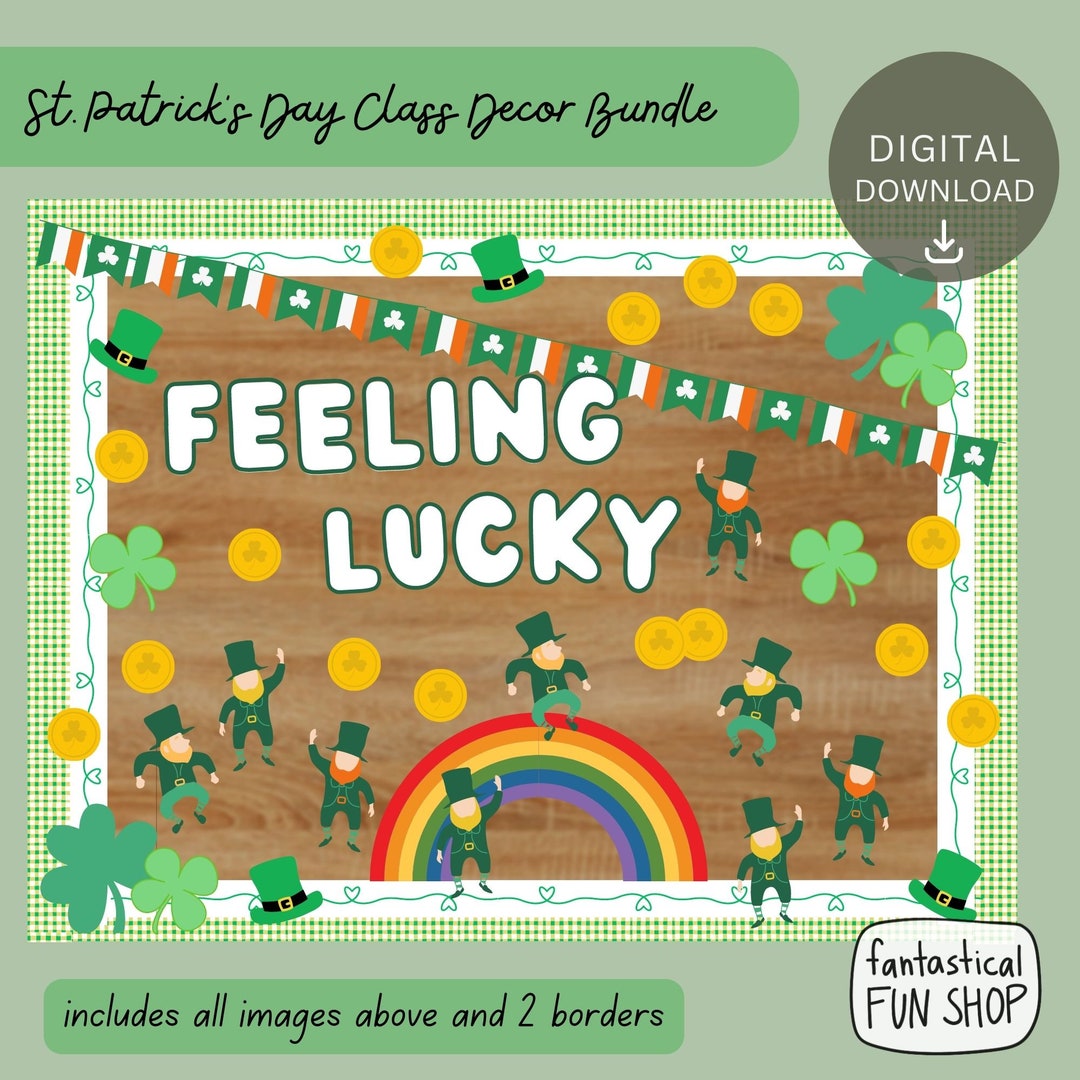 St. Patrick's Day Classroom Decor Kit, Bulletin Board Bundle, Class ...