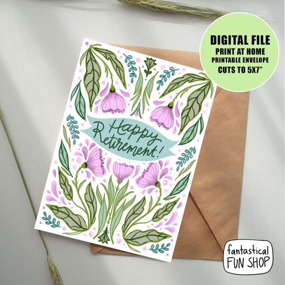 PRINTABLE Retirement Card for Woman Happy Retirement Card - Etsy
