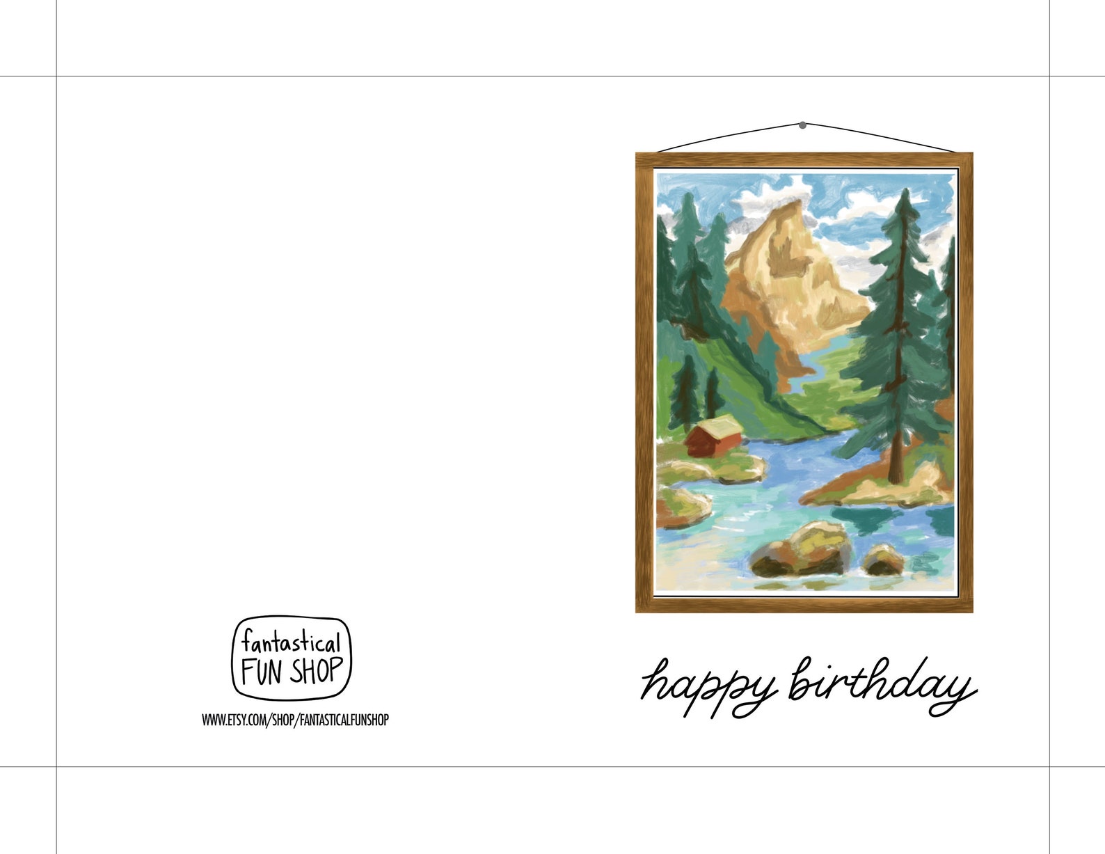 PRINTABLE Birthday Greeting Card Nature Lover Landscape | Etsy