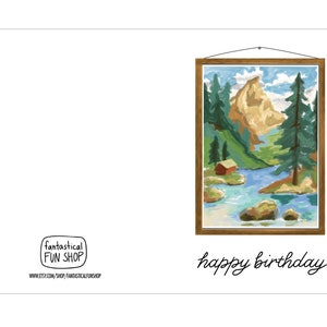PRINTABLE Birthday Greeting Card, Nature Lover, Landscape Painting ...