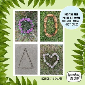 Printable Shapes by Nature Flashcards, Natural Forest Shapes for ...