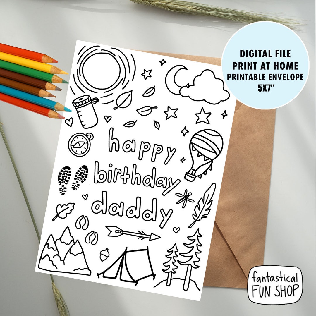 Happy Birthday Daddy PRINTABLE Card for Dad From Child, Print at Home ...