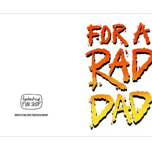 Rad Dad, PRINTABLE Father's Day Card, Card for Dad, Rad Dad Card, Cool ...