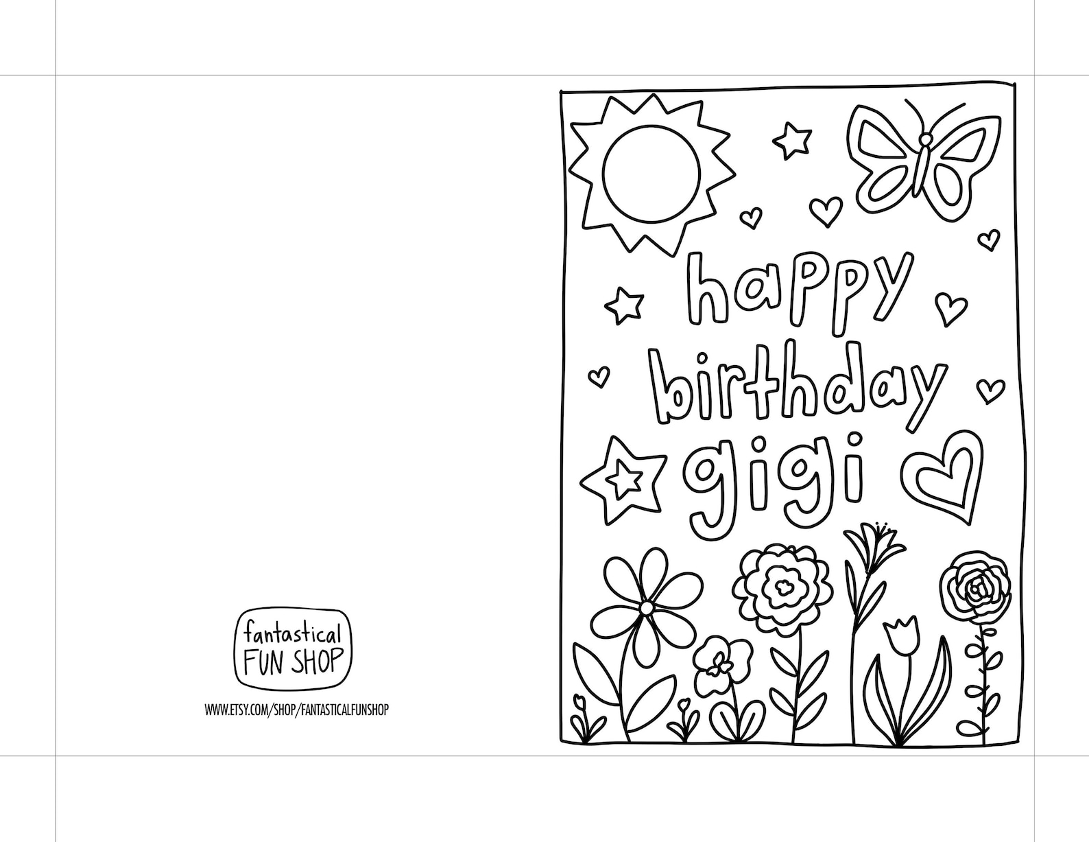 Gigi Birthday Card From Grandchild COLORABLE Card From - Etsy