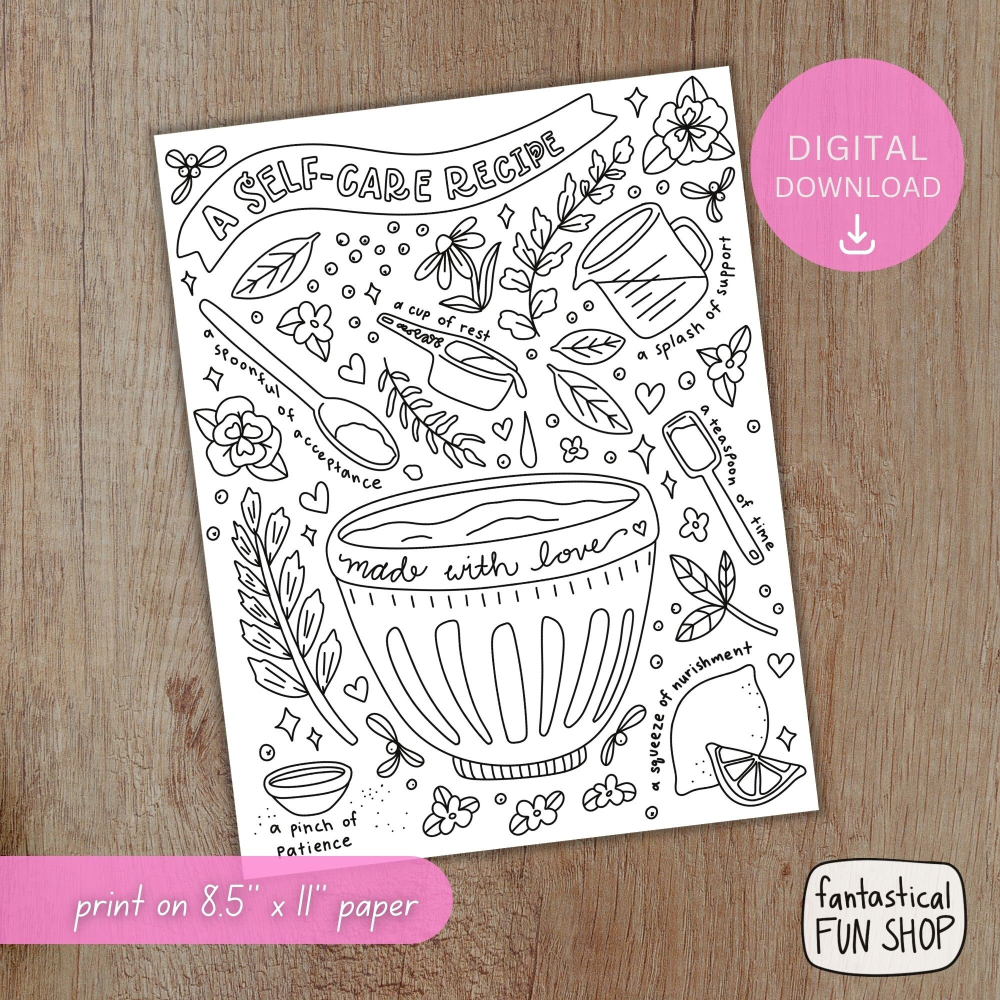 Self Care Coloring Page PRINTABLE Self Help Activity - Etsy UK