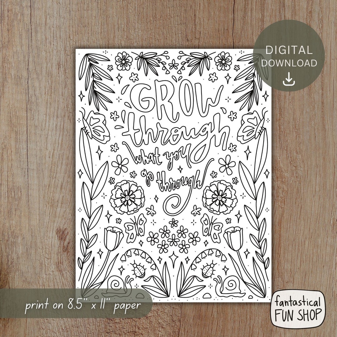 Motivational Coloring Page, Self-care Coloring, Nature Coloring ...