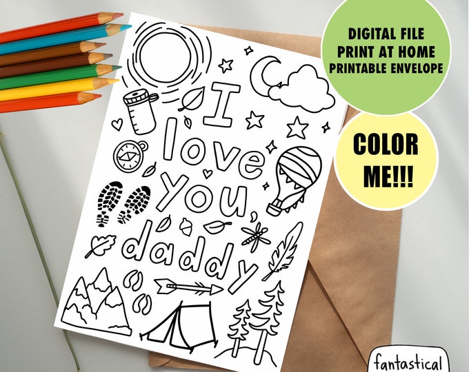 Grandpa Card From Grandchild: Printable Coloring Page (digital Download ...
