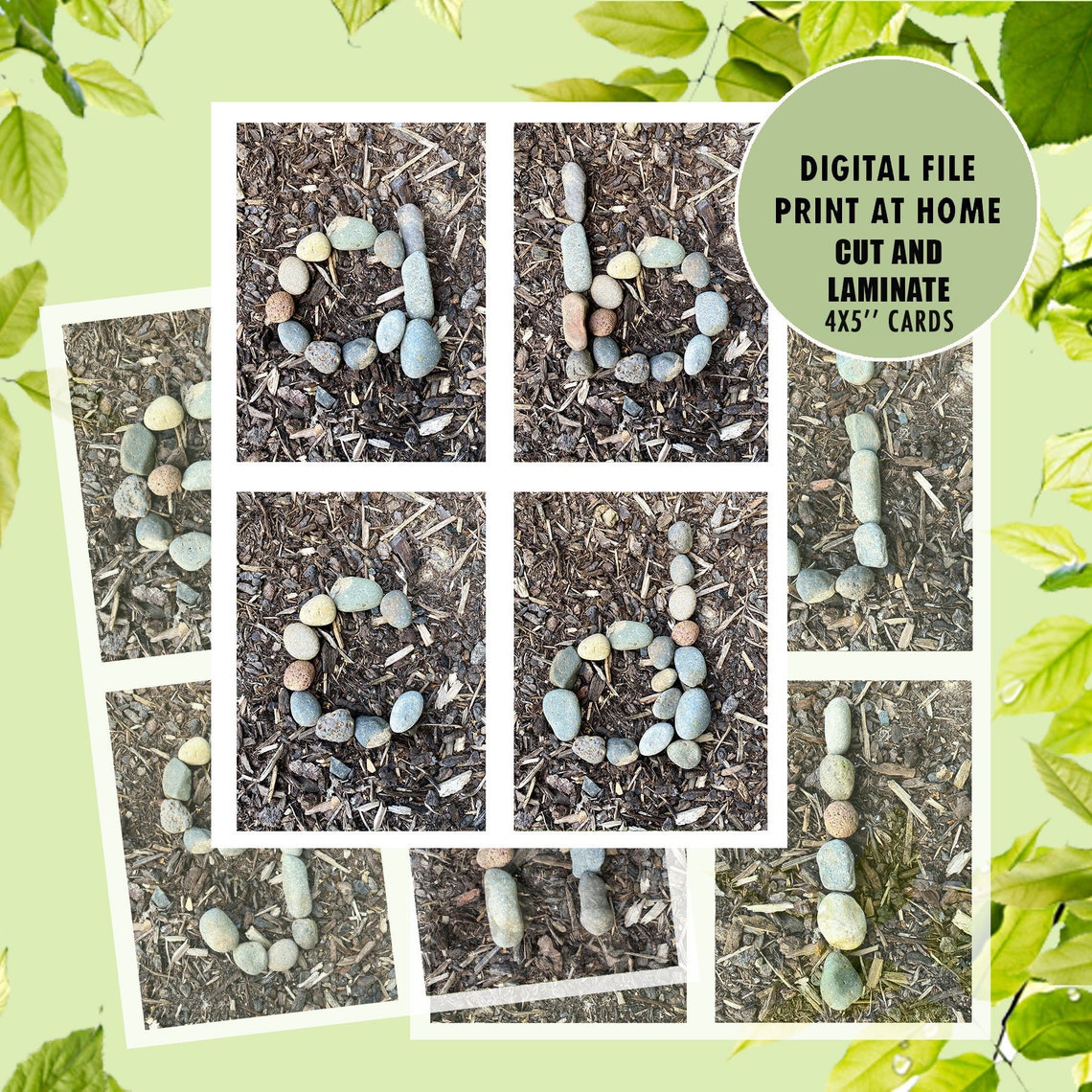 Nature Alphabet Lowercase Flashcards With Rocks Pebbles - Etsy