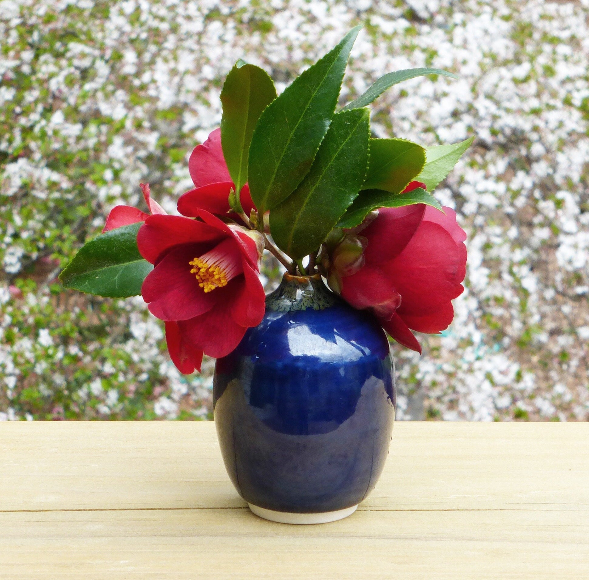 Porcelain Indigo Bud Vase - Etsy