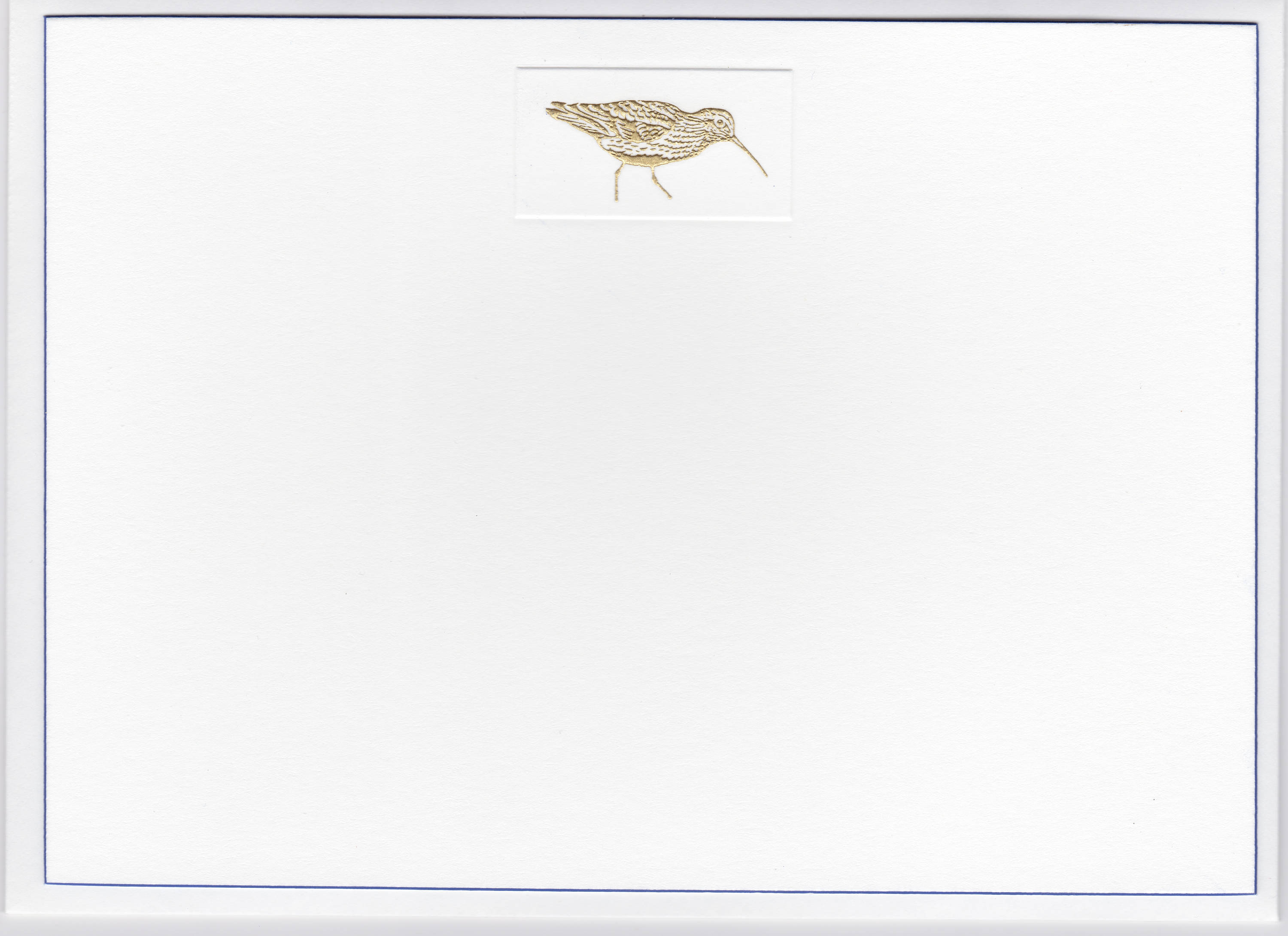Blue Beveled Border Correspondence Card: Gold Sandpiper - Etsy