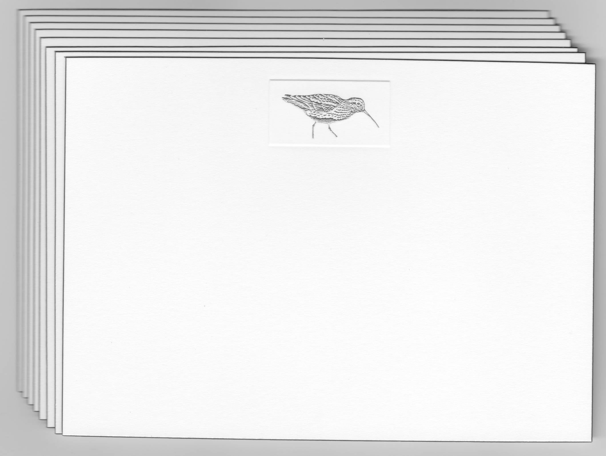 Blue Beveled Border Correspondence Card: Gold Sandpiper - Etsy