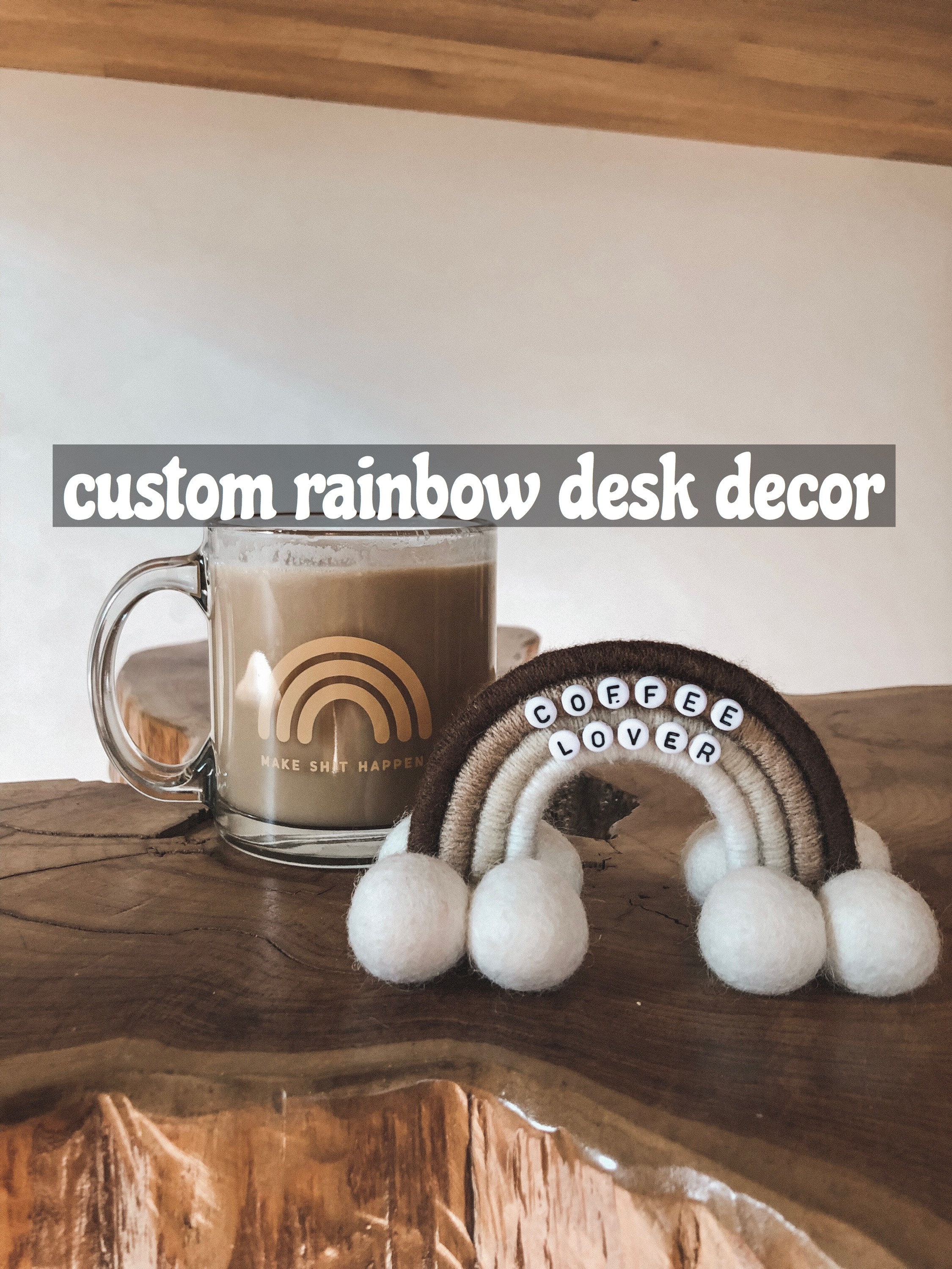 Rainbow Office Decor Work From Home Decor Rainbow Desk Sign Custom ...