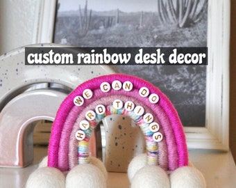 Rainbow Office Decor Work From Home Decor Rainbow Desk Sign Custom ...