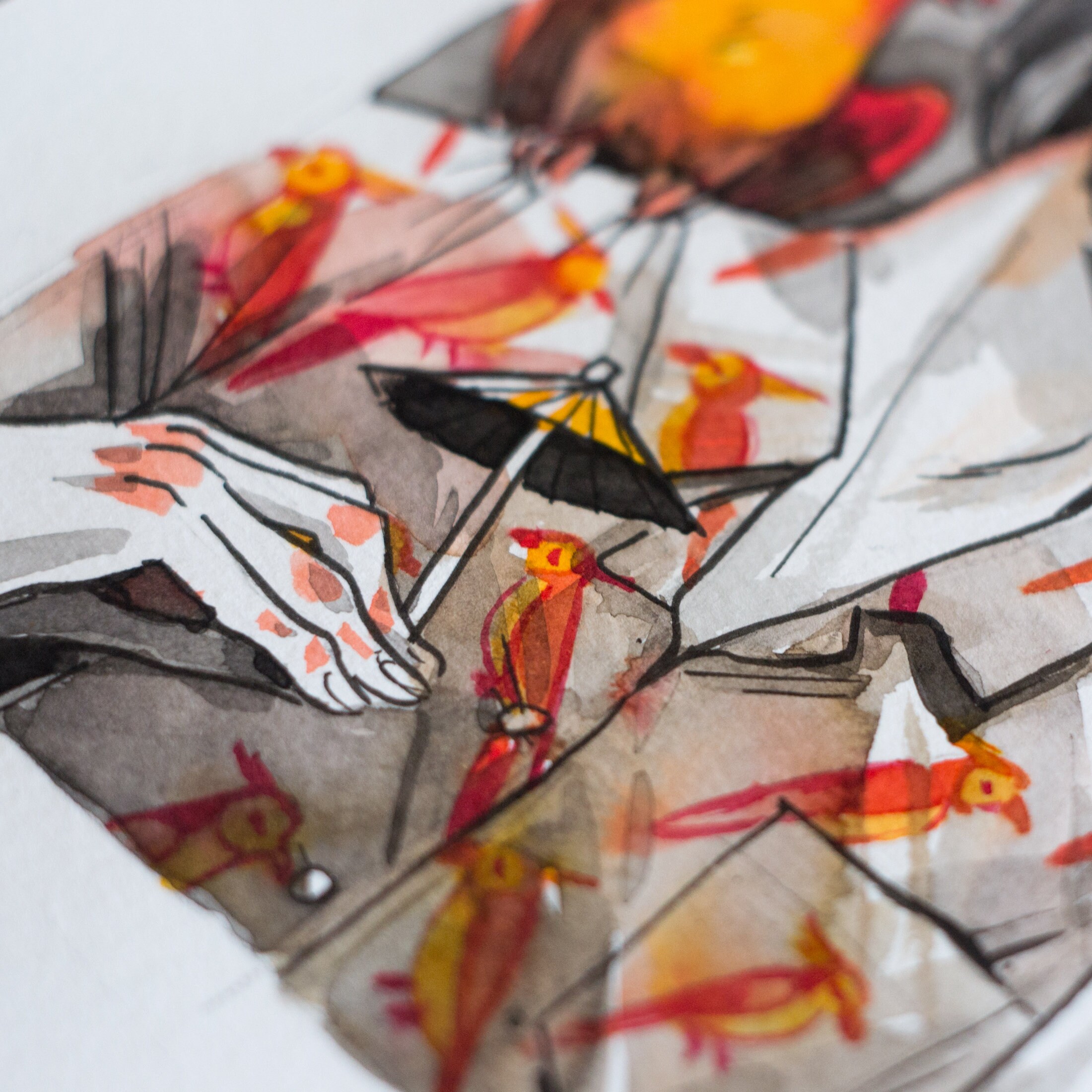 Inktober Original Artwork 10 Pattern Colored Unique Ink Drawing Created ...