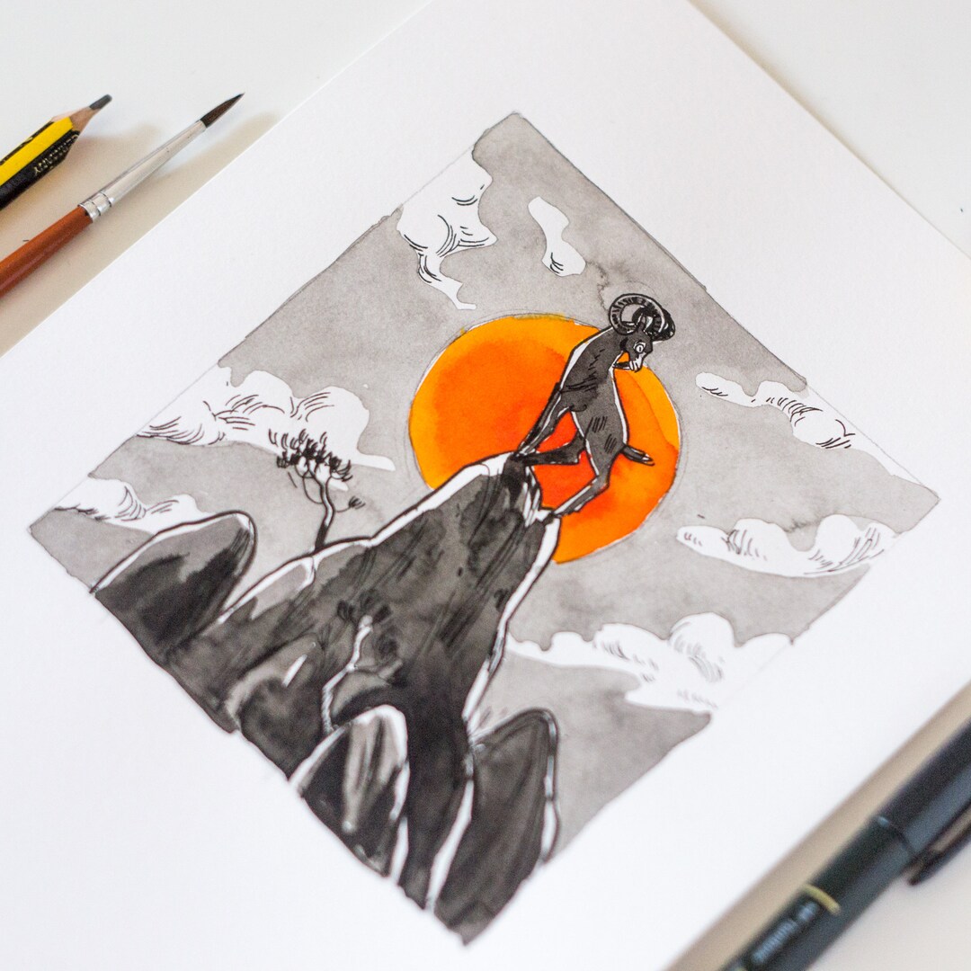 Inktober Original Artwork 24 Dizzy Colored Unique Ink - Etsy